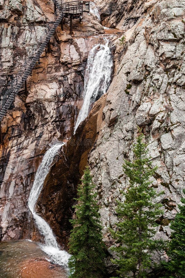 Seven Falls Waterfall in Colorado Springs Stock Image - Image of ...