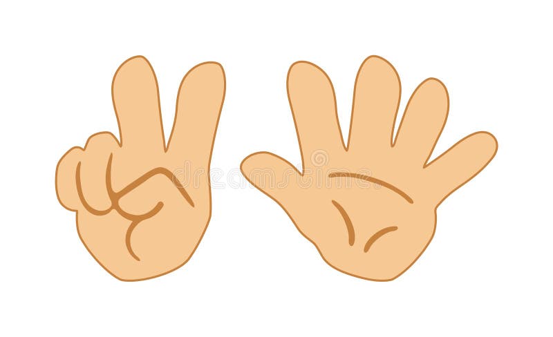 Seven Fingers Counting Icon for Education. Hands with Fingers Stock ...