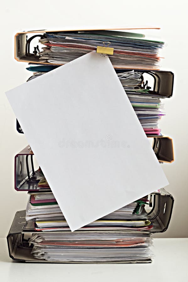 Seven Folders with Documents Stacked in Pile on the Table Stock Image ...