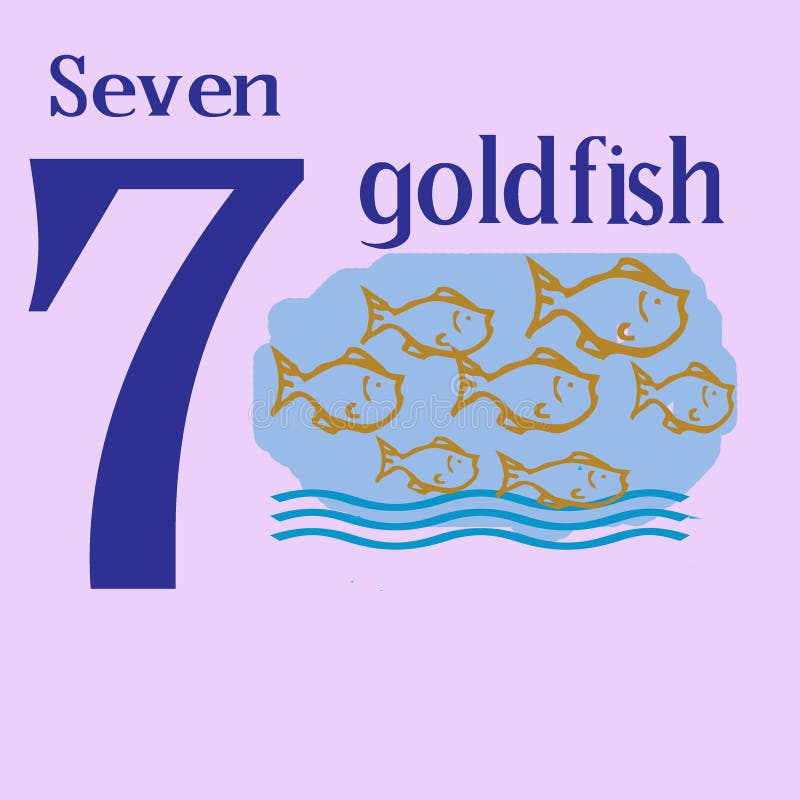 Seven Goldfish stock illustration. Illustration of gold - 14280063