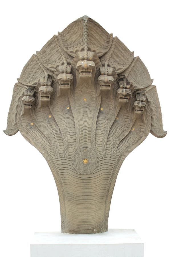 Seven heads serpent statue stock image. Image of dragon - 24063679