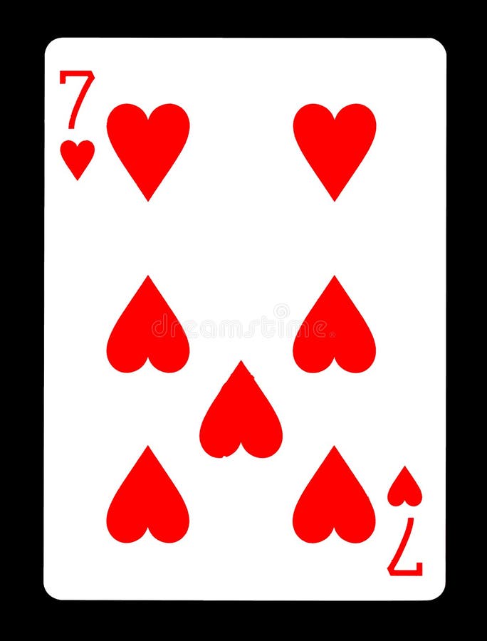 Seven of Hearts Playing Card, Stock Photo - Image of card, black: 86723804