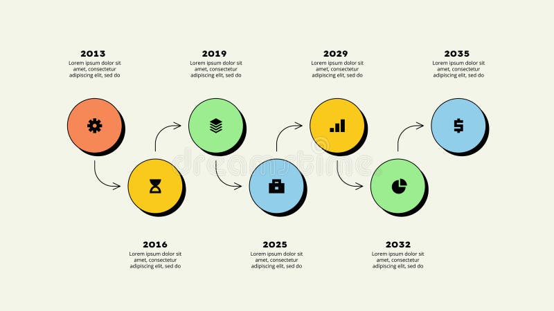 Seven Horizontal Circle Elements. Concept of 7 Options of Business ...