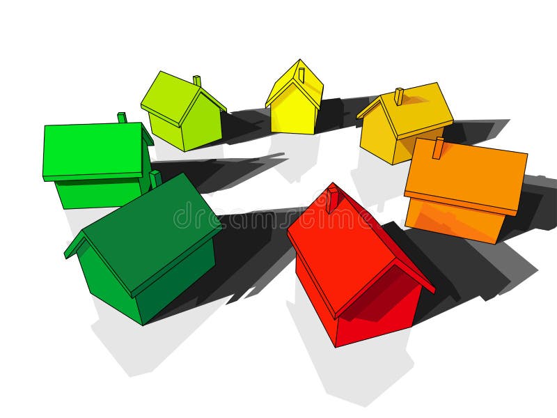 Seven houses stock vector. Illustration of improvement - 13859634