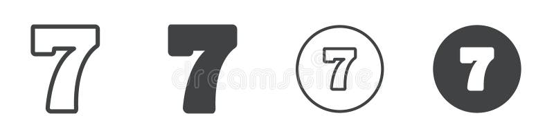 Seven Icon Vector Logo Outline Stock Vector - Illustration of isolated ...