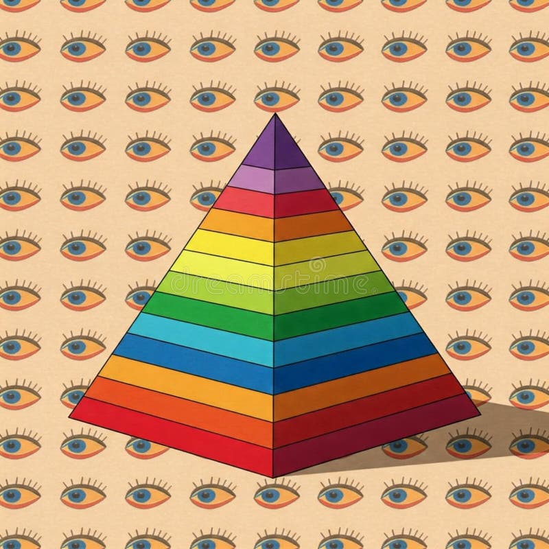 Seven-Layer Pyramid and Eye Pattern Stock Illustration - Illustration ...