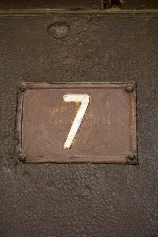 Number Seven on Door stock image. Image of seven, door - 191398809