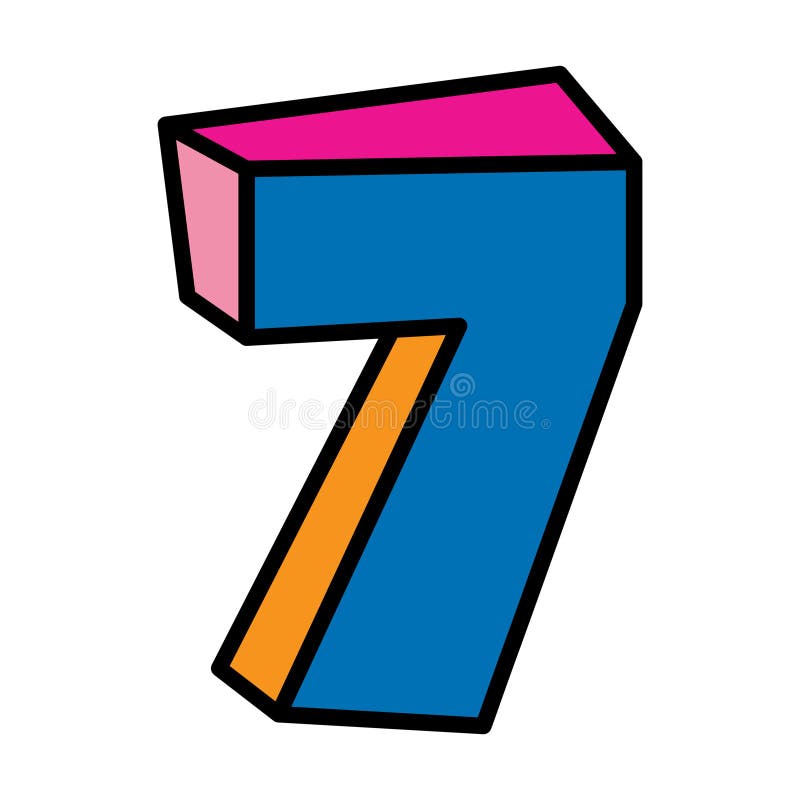 Seven or Number 7 Vector Logo Colorful Playful Design Illustration ...