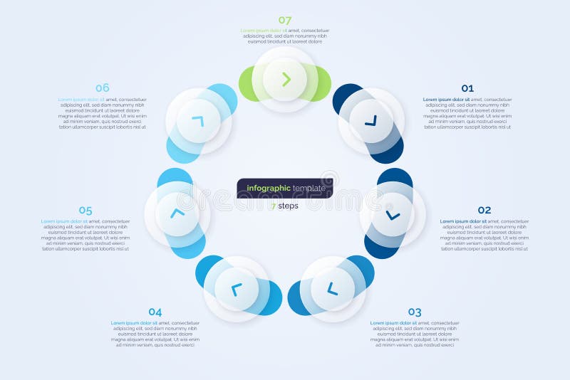 Seven Option Circle Infographic Design Template. Vector Illustration ...