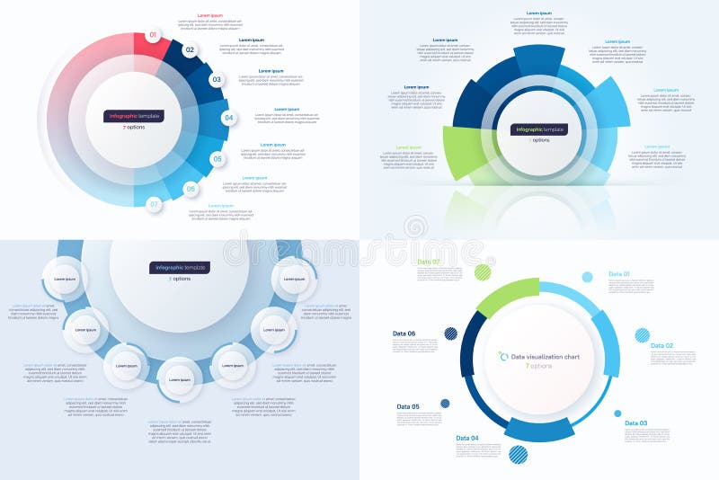 Seven Option Circle Infographic Design Templates. Vector Illustration ...