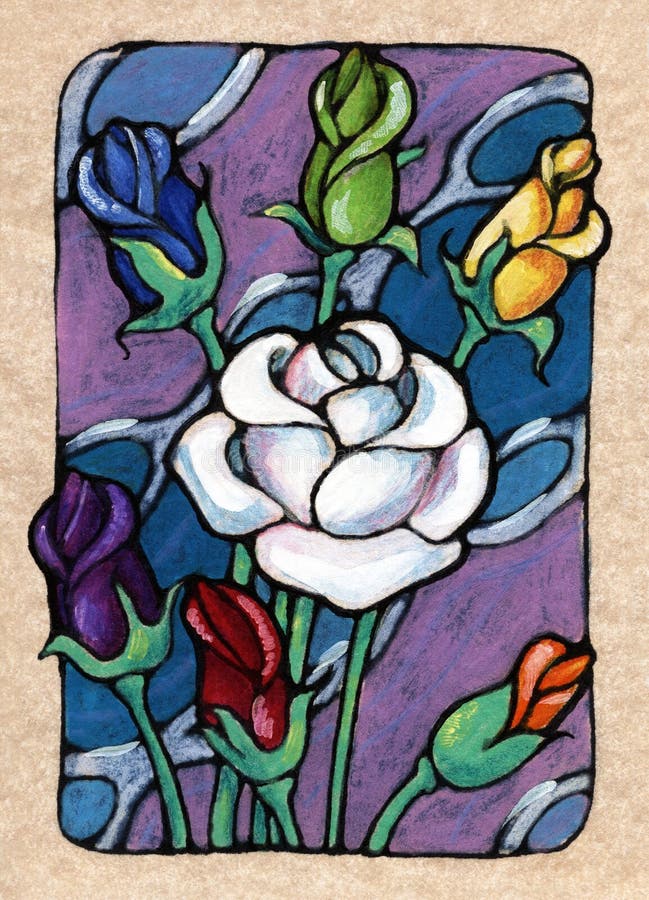 Seven of Roses stock illustration. Illustration of wicca - 1573977