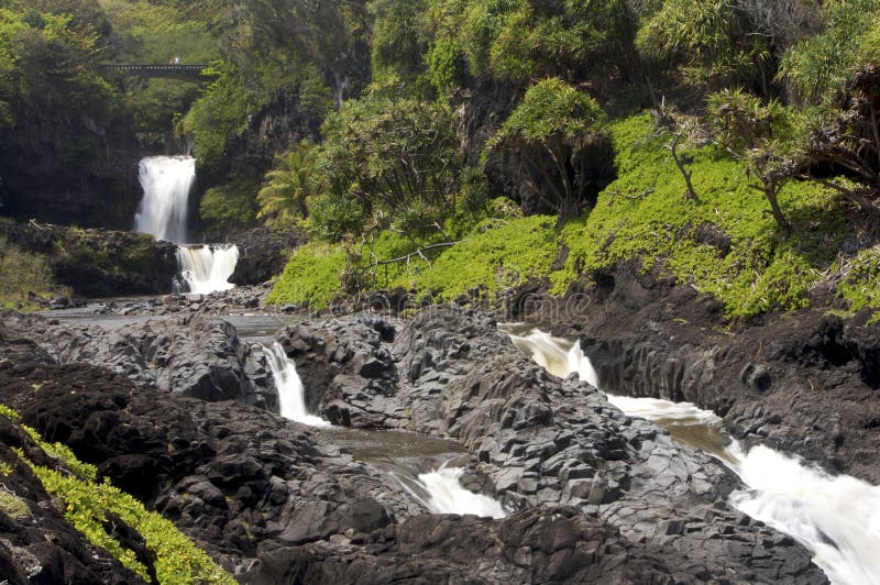 Seven Sacred Pools in Hawaii Stock Image - Image of sunshine, overflow ...