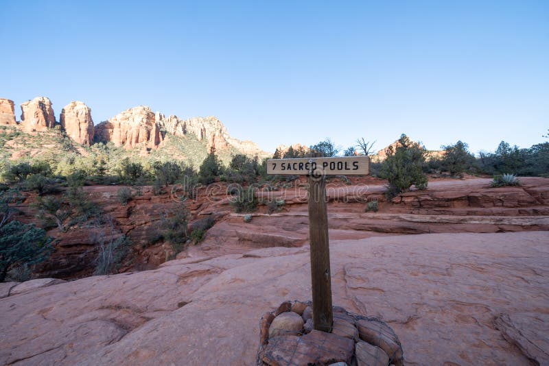 Seven Sacred Pools Sign - Sedona Arizona on the Solider Pass Trail ... Seven Sacred Pools Sign - Sedona Arizona on the Solider Pass Trail ...
