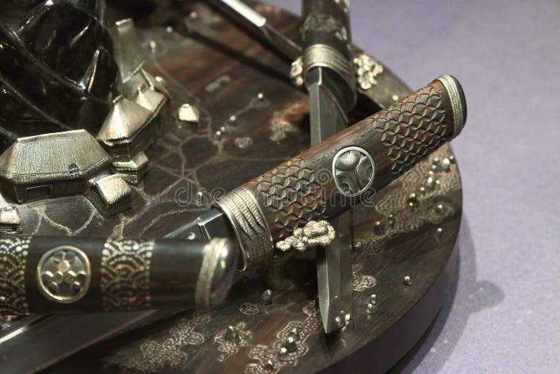 Japanese Tanto Knives in a Knife Composition, Close-up Editorial Stock ...
