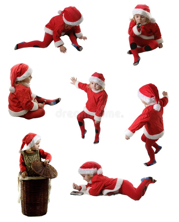 Seven Santa helpers stock image. Image of play, season - 2847879