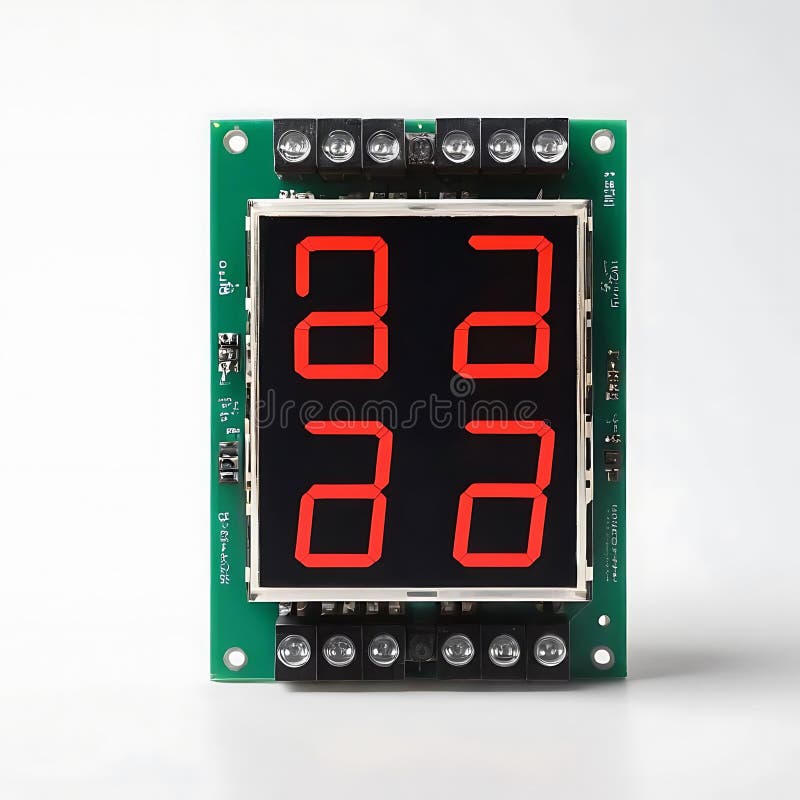 Seven Segment Indicators on a Black Background. Background Picture ...