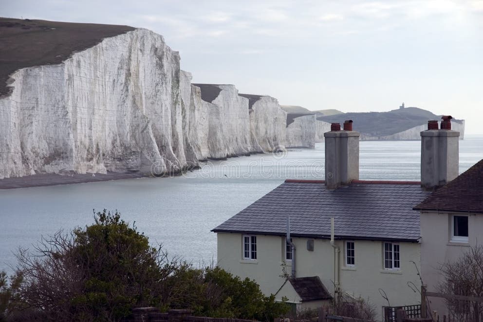Seven Sisters chalk cliffs stock image. Image of seven - 335731