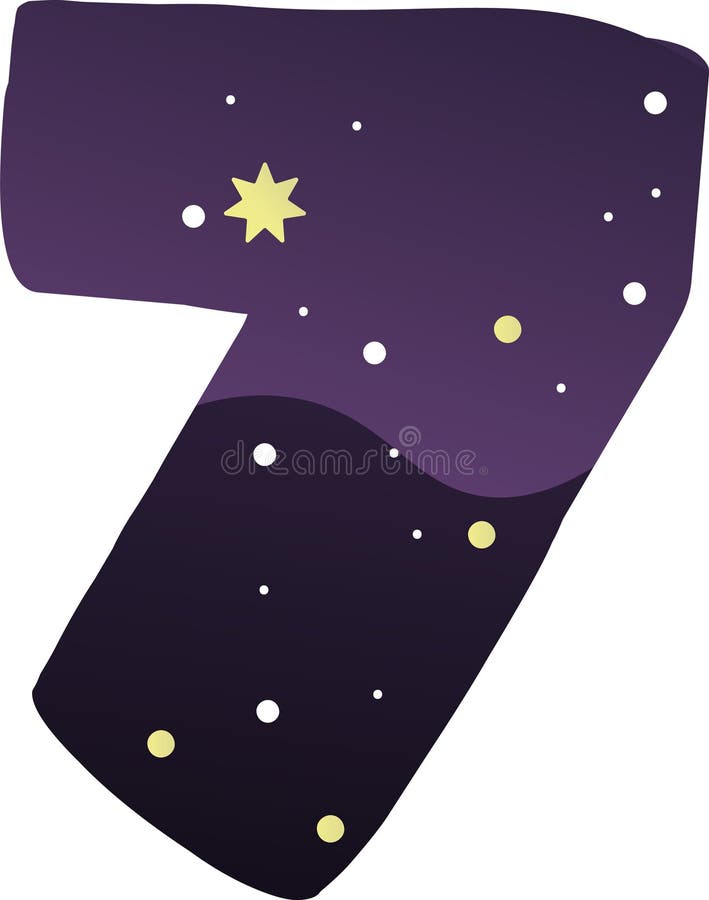 Seven Space Digit stock illustration. Illustration of alphabet - 354434269
