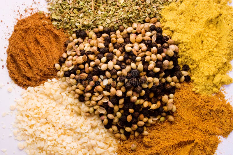 Seven spices stock image. Image of powder, cuisine, black - 6800155