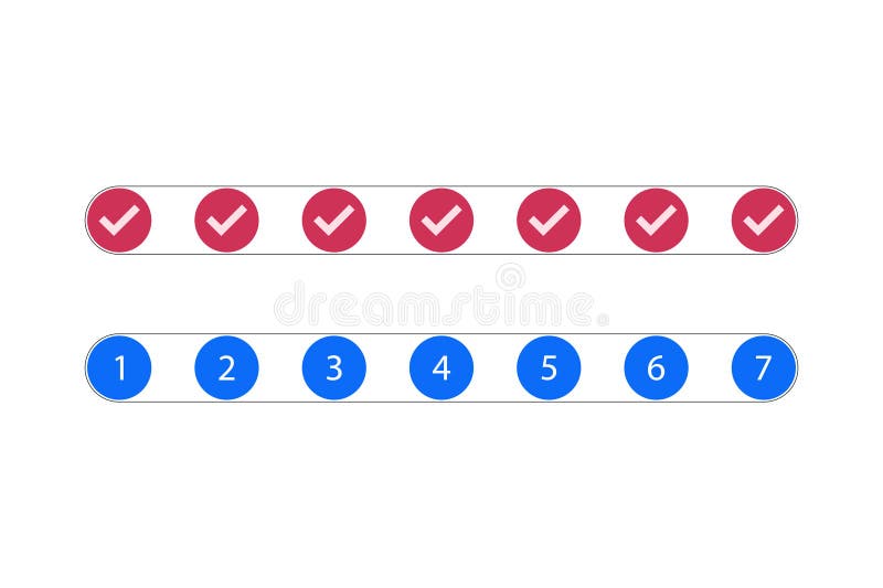 Seven Step Successful Goal Setting System Icons with Checkmarks and ...