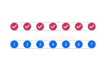 Seven Step Successful Goal Setting System Icons with Checkmarks and ...