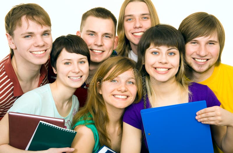 Seven students stock photo. Image of caucasian, casual - 8771252