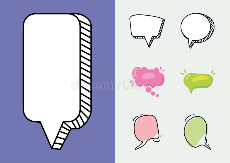 Seven text balloons stock vector. Illustration of text - 215845503