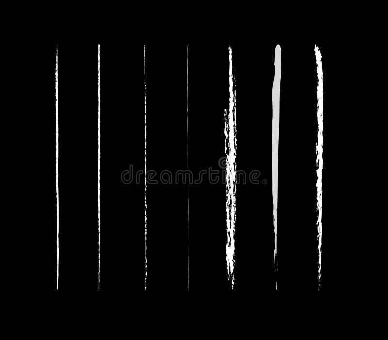 Seven Thin Lines of White Chalk on a Black Background Stock Vector ...