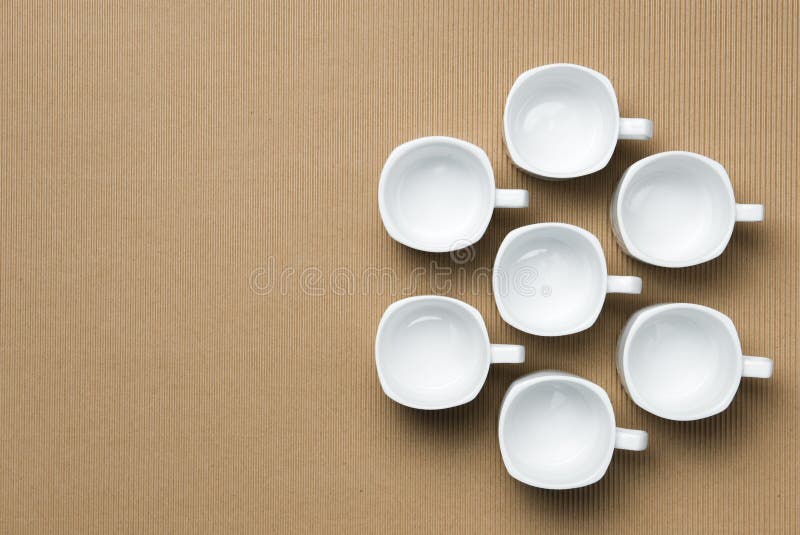 Seven White and Empty Coffee Cups Stock Photo - Image of seven, coffee ...