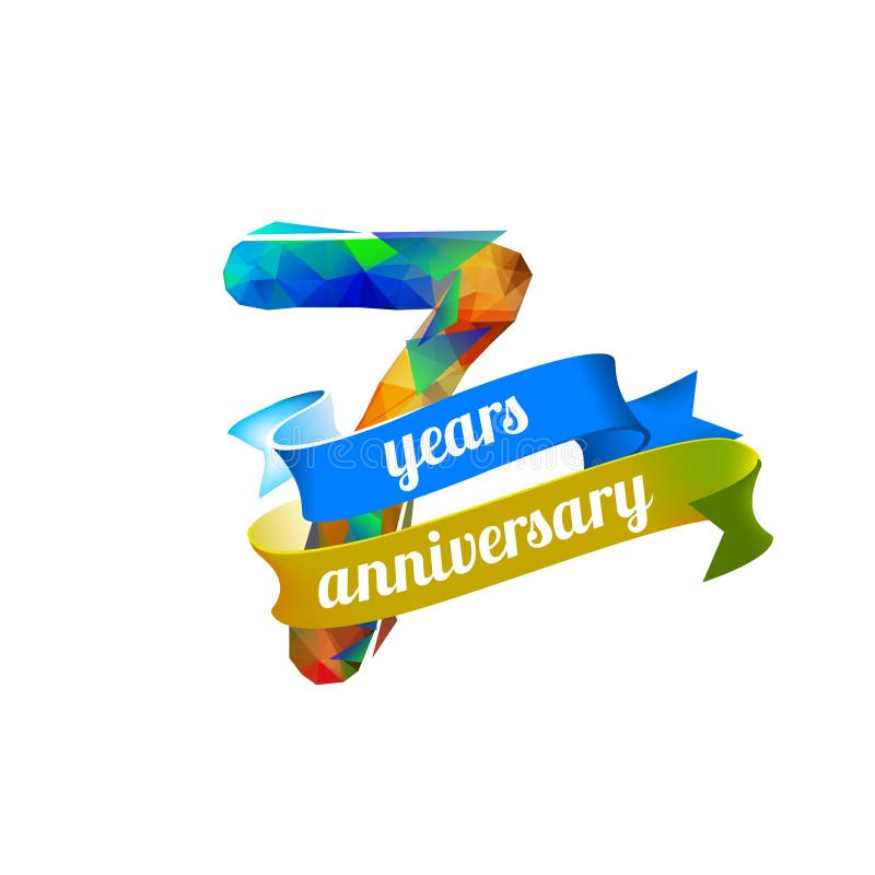 7 seven years anniversary. stock vector. Illustration of event - 94871323