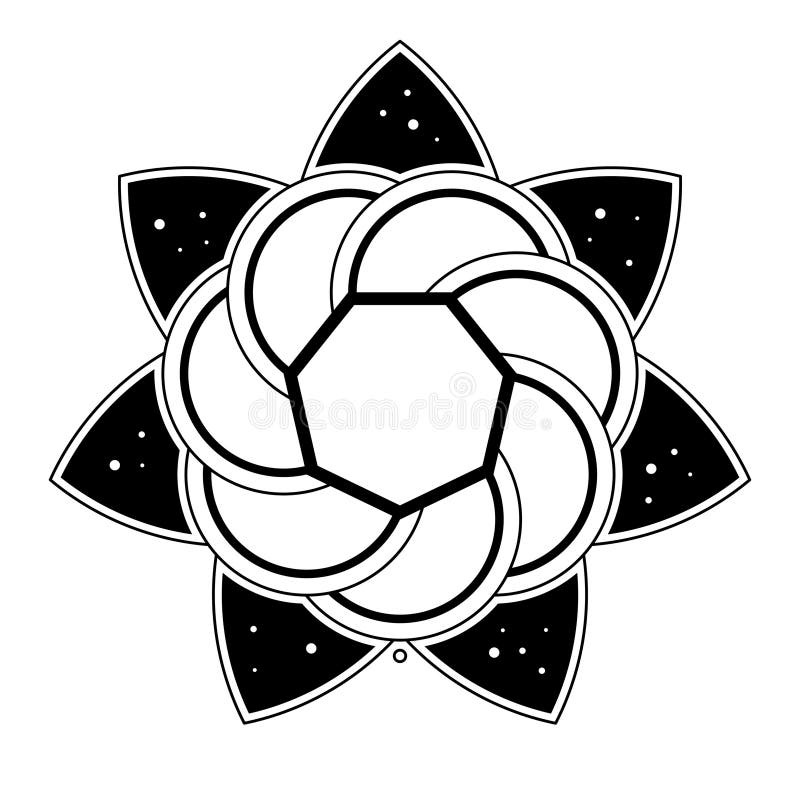 Seven-pointed Star, a Blossom Shaped Crop Circle Pattern Stock ...