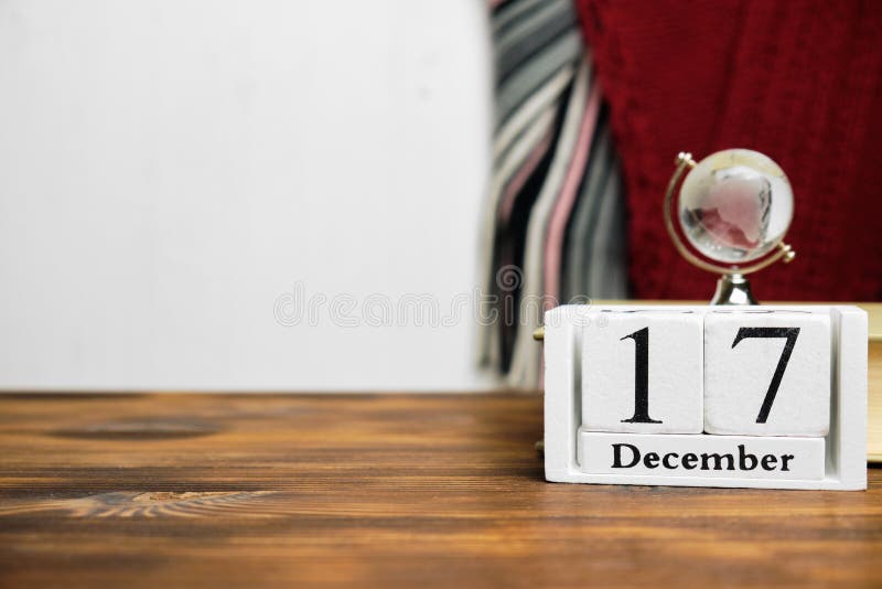 Seventeenth Day of Winter Month Calendar December with Copy Space Stock ...