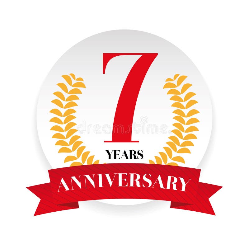 Seventh Anniversary Badge Label Stock Vector - Illustration of ...