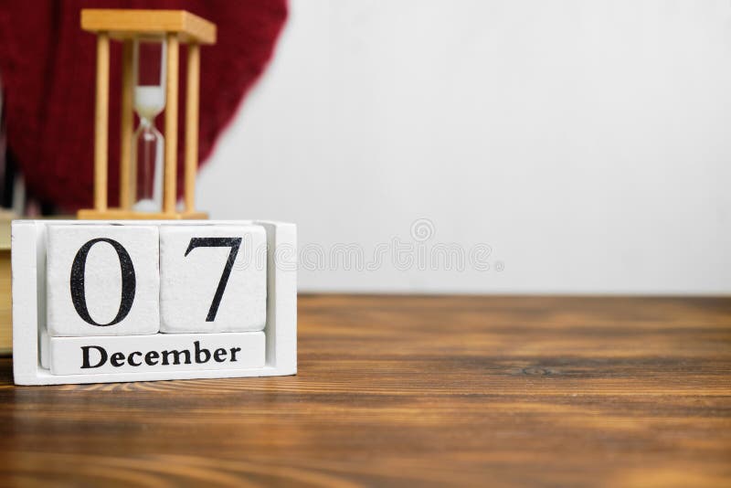 Seventh Day of Winter Month Calendar December with Copy Space Stock ...
