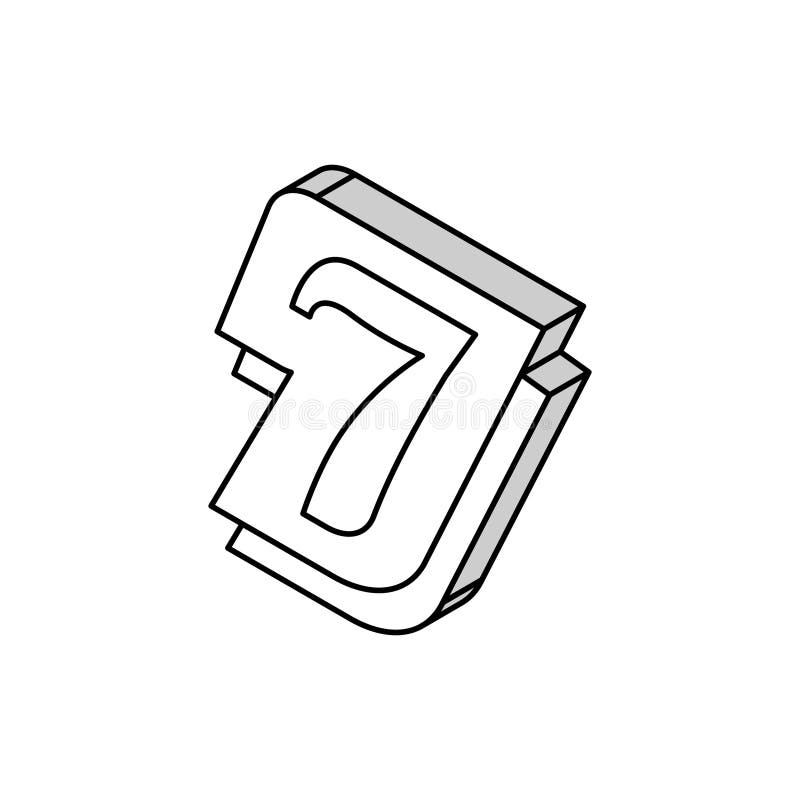 Seventh Number Isometric Icon Vector Illustration Stock Vector ...