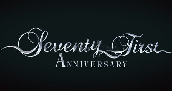 71st Anniversary Isolated Silver Lettering on Transparent Background ...
