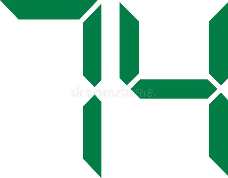 Seventy-four Digital Number 74 Stock Vector - Illustration of ...