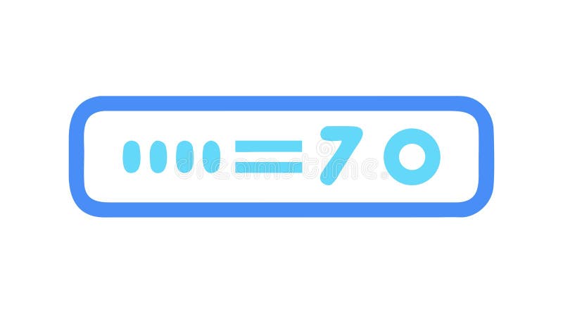 Seventy (70) Digital Display Icon, Numerical Value Vector Graphic ...