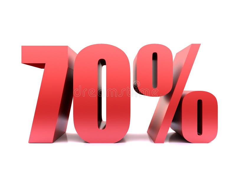 Seventy Percent 70 Symbol .3d Stock Illustration - Illustration of ...