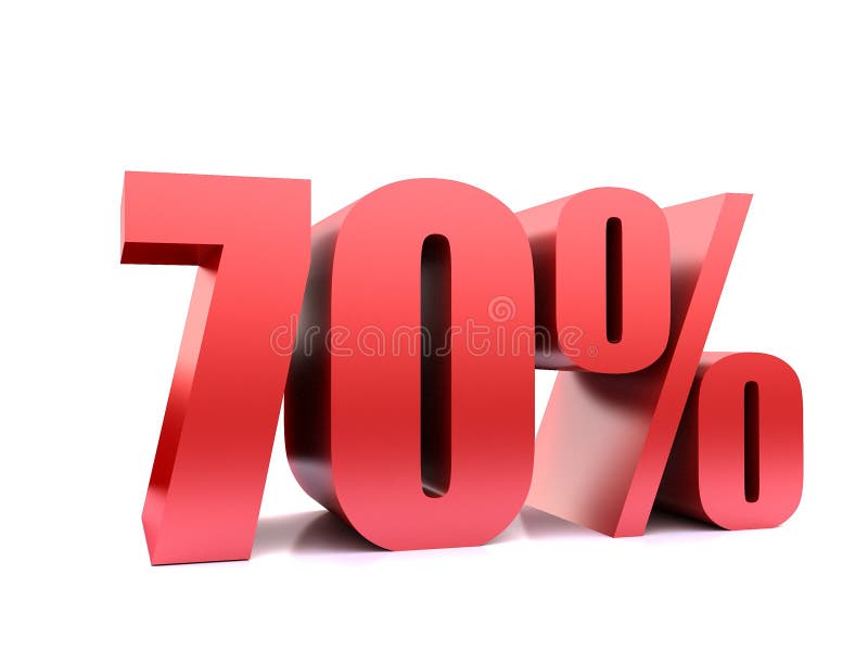 Seventy Percent 70 Symbol .3d Stock Illustration - Illustration of ...