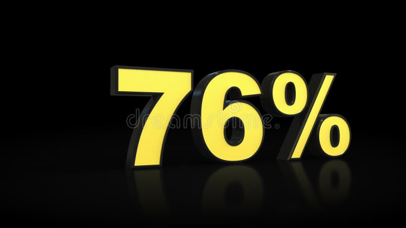 Seventy-six 76 Percent 3D Rendering Stock Illustration - Illustration ...