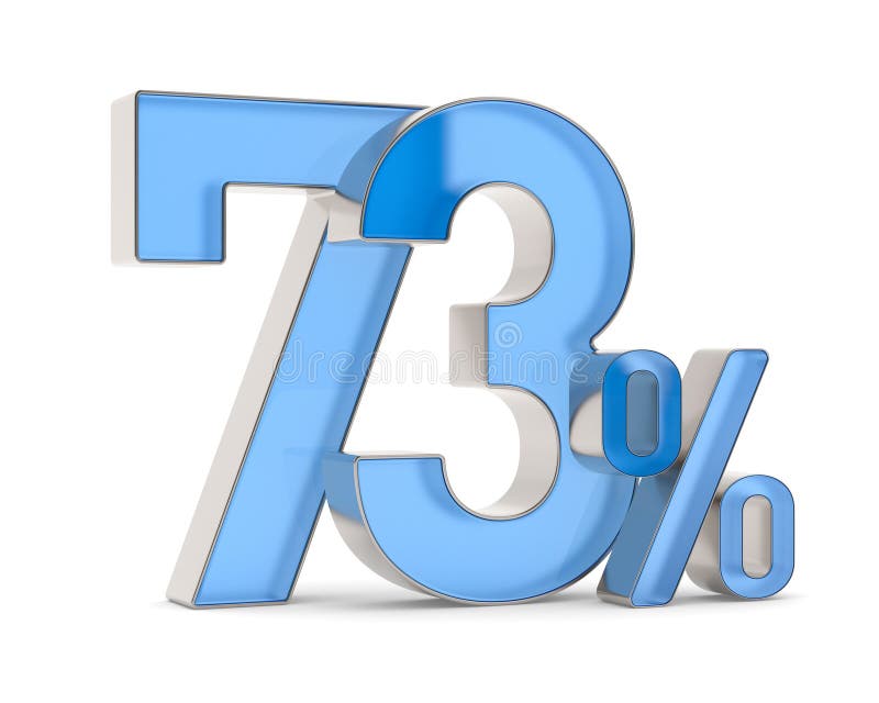 Seventy Three Percent on White Background. Isolated 3D Illustration ...
