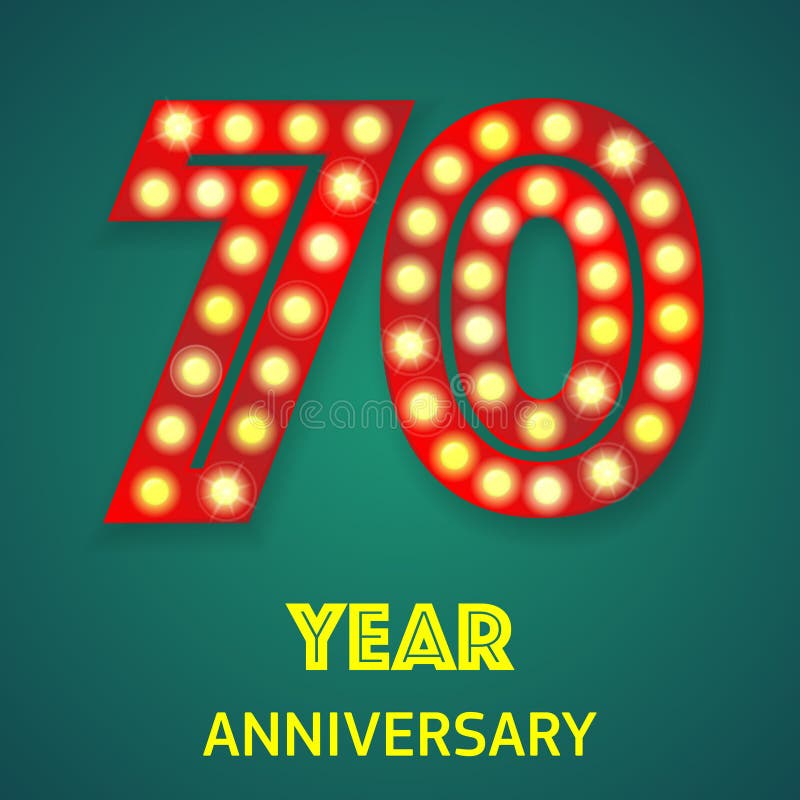 70 Seventy Year Birthday Party Greeting Card Stock Vector ...