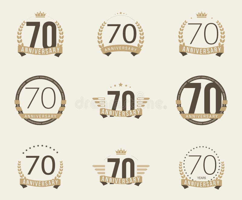 Seventy Years Anniversary Celebration Logotype. 70th Anniversary Logo ...