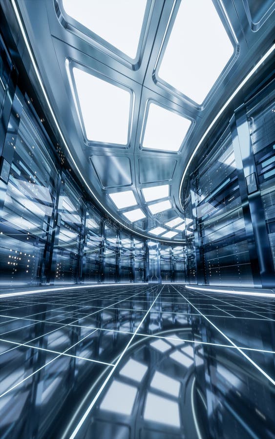 Sever Racks and Data Center, Big Data and Cloud Computing Concept, 3d ...