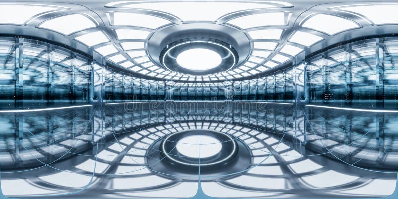 Sever Racks and Data Center, 360-degree Seamless Panoramic View, 3d ...