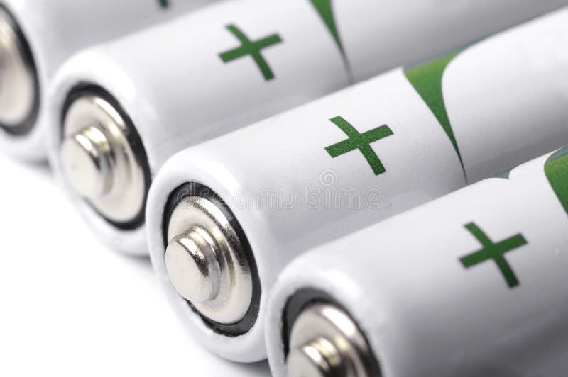 Several AA Batteries Closeup View Stock Photo - Image of alkaline ...