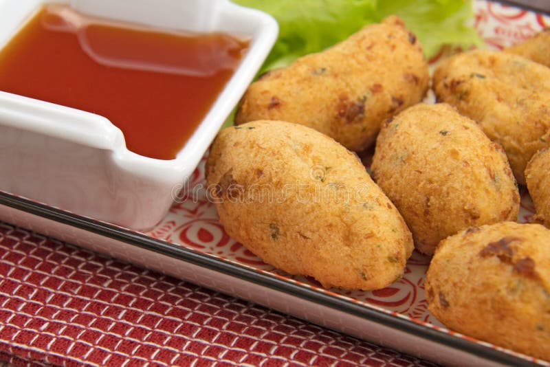 Accras on a plate stock image. Image of fish, food, accra - 225187207