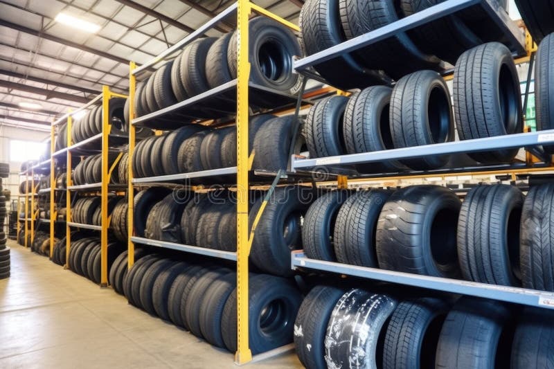 Several Aircraft Tires in the Storage Area Stock Photo - Image of area ...