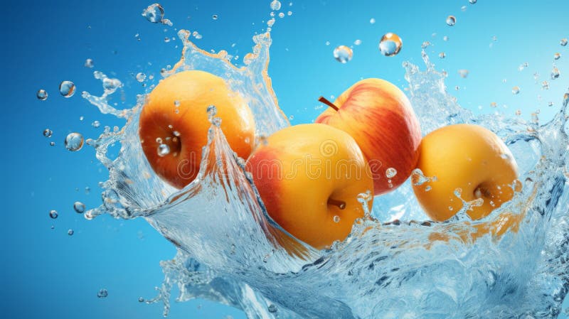 A Group of Apples Floating in the Water. Generative AI. Stock Photo ...